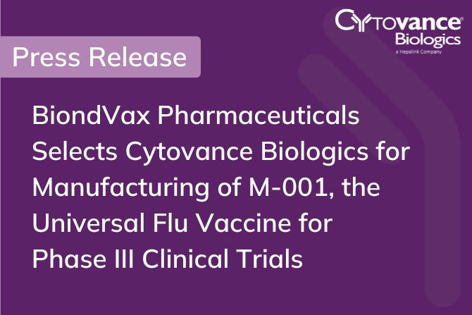 BiondVax Pharmaceuticals Ltd. selects Cytovance® Biologics Inc. for the ...
